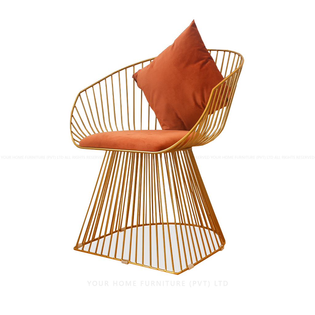 Gold Rod Arm Chair | Luxe Design | YOUR HOME FURNITURE (PVT) LTD