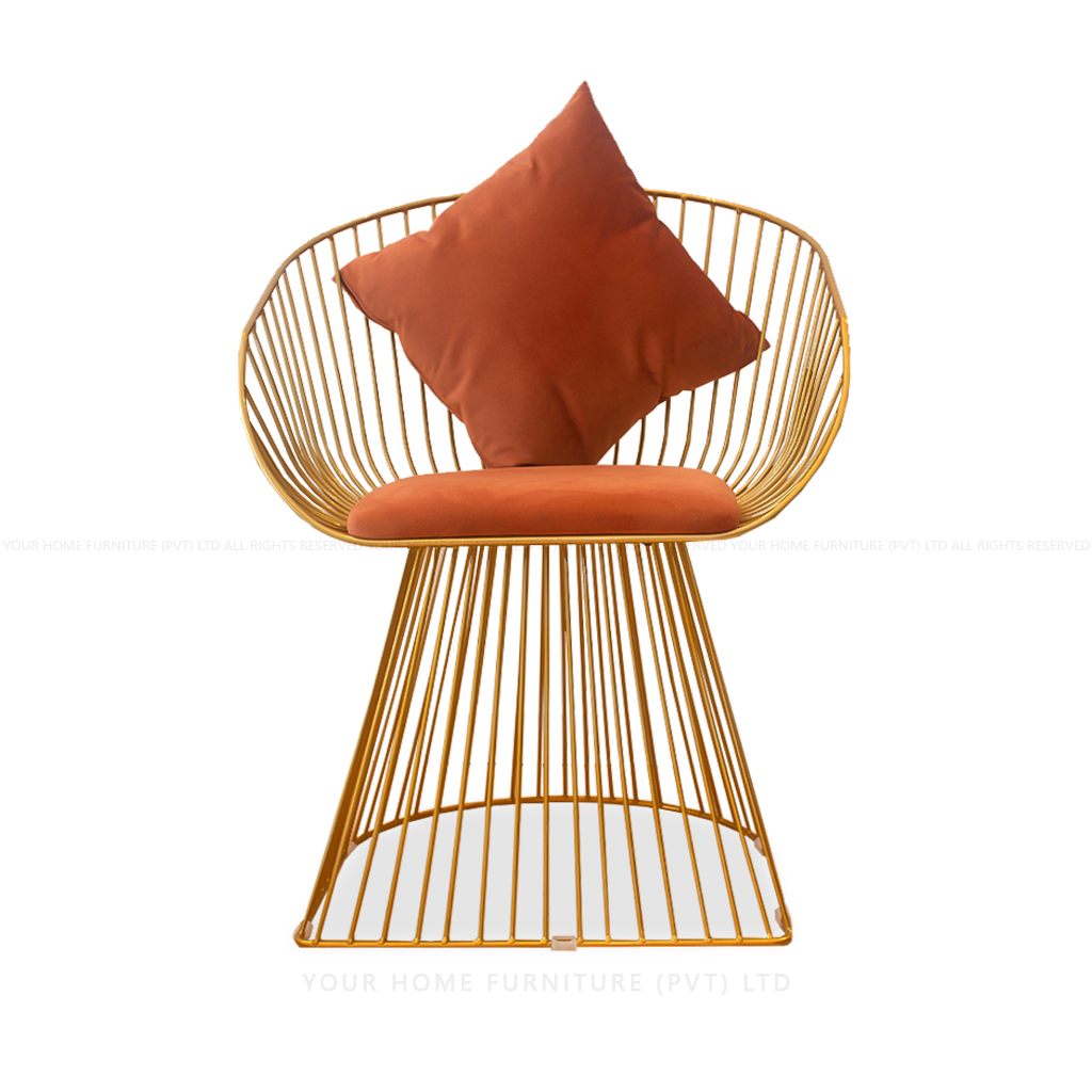 Gold Rod Arm Chair | Luxe Design | YOUR HOME FURNITURE (PVT) LTD